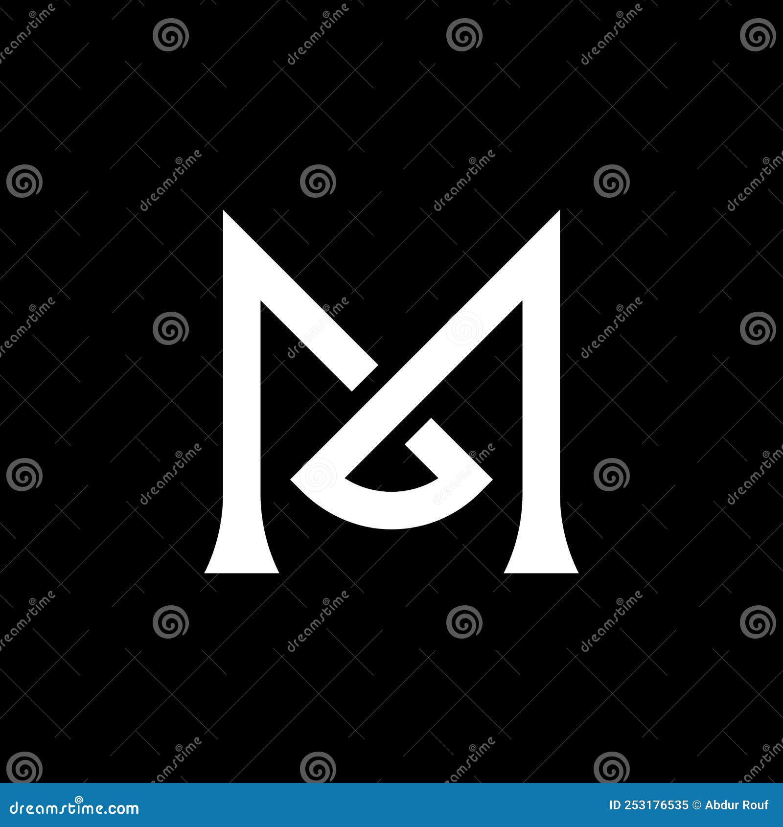 Modern Letter M with Overlapping Line Logo Design Stock Vector ...