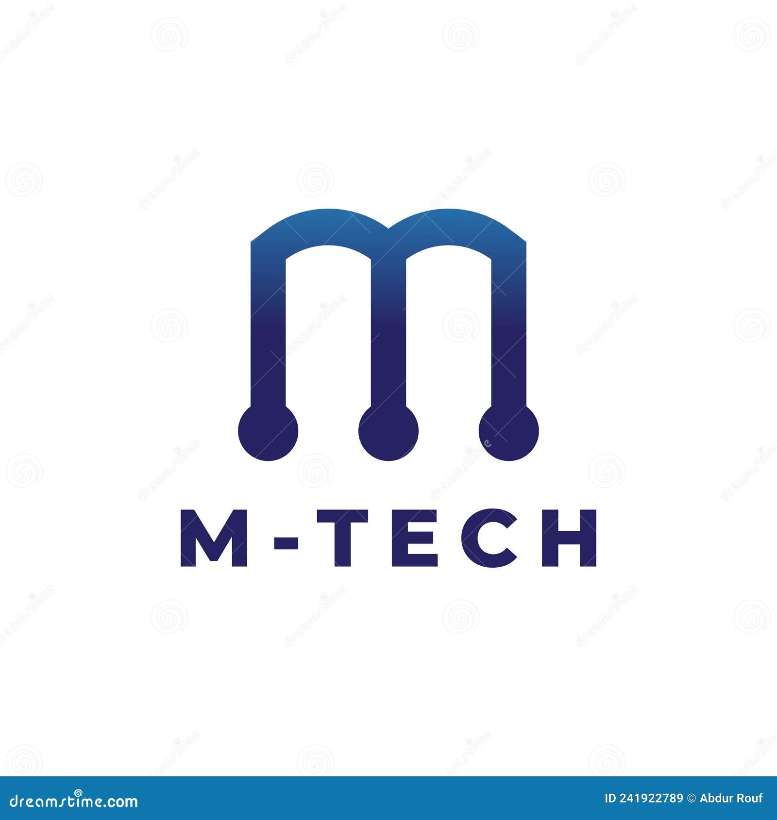 Modern Letter M Tech Logo Design Stock Vector - Illustration of ...