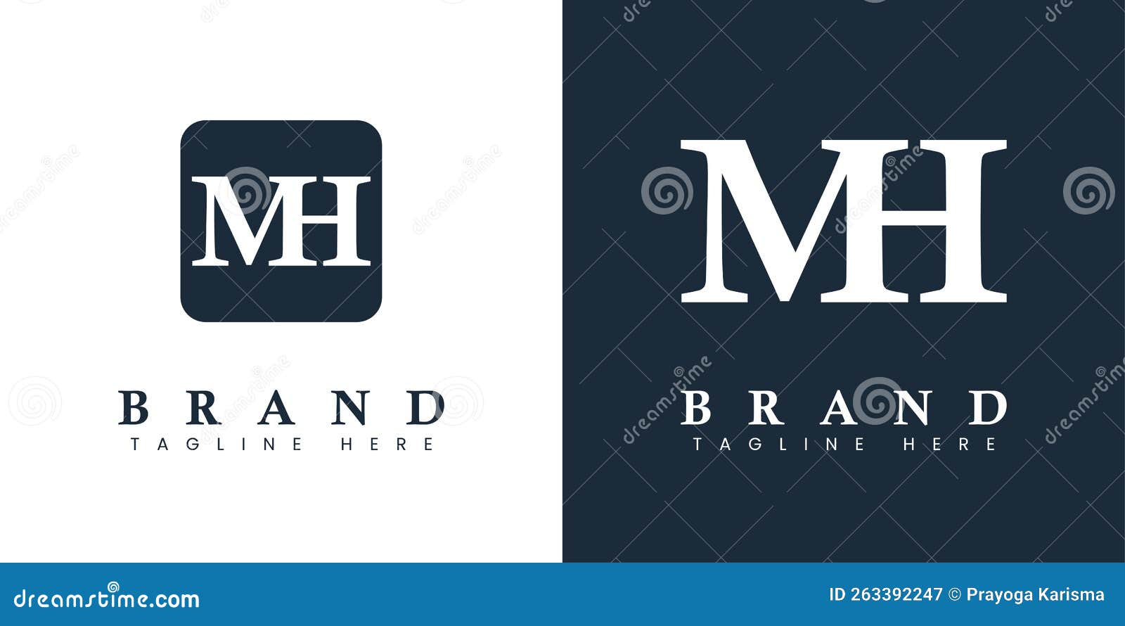 Modern Letter MH Logo, MH or HM Initials Stock Illustration ...