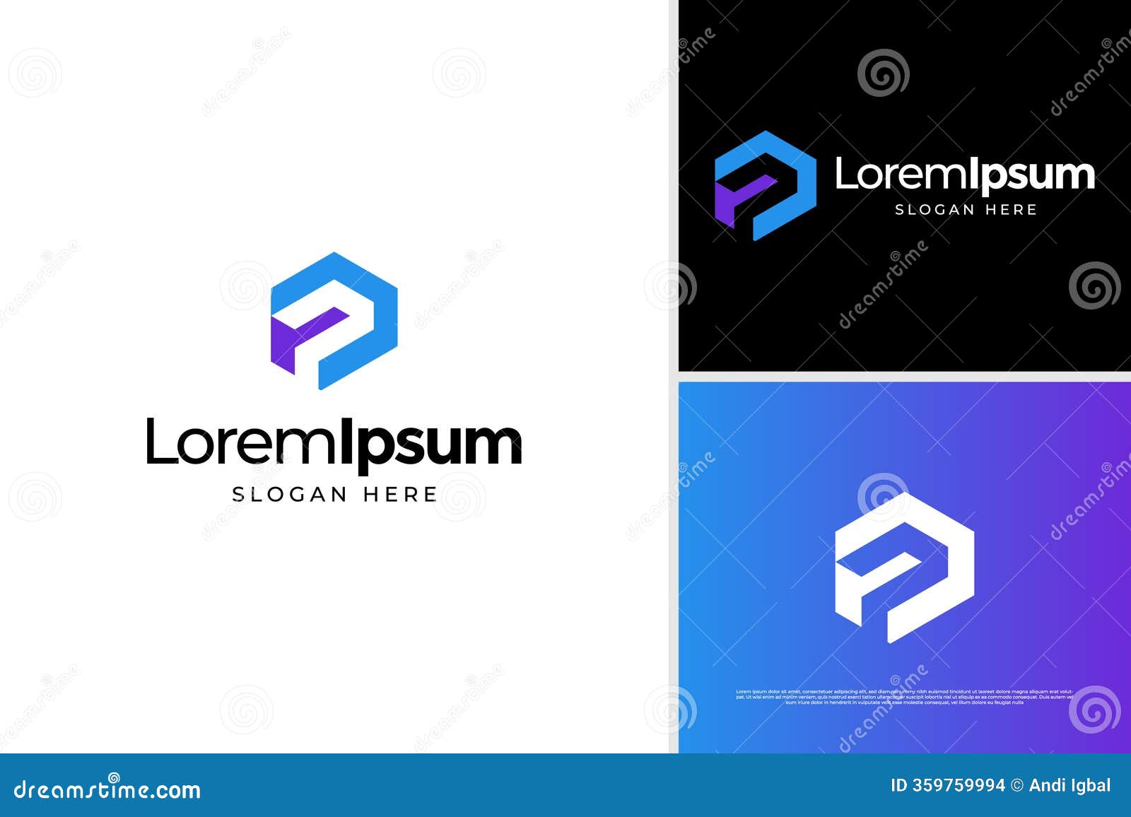 Modern Letter P Building Logo Vector Illustration. Hexagon Building ...