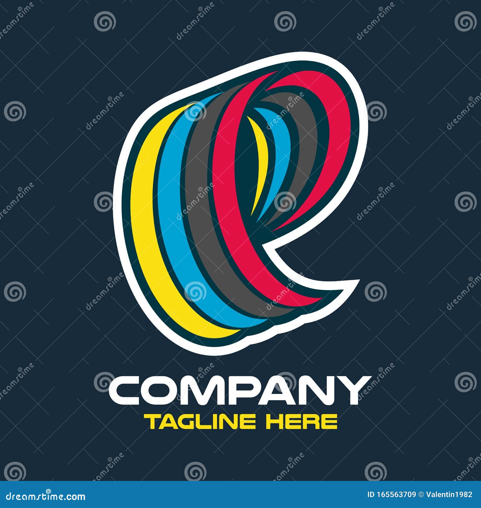 Modern Letter P and Print Logo. Vector Illustration Stock Vector ...