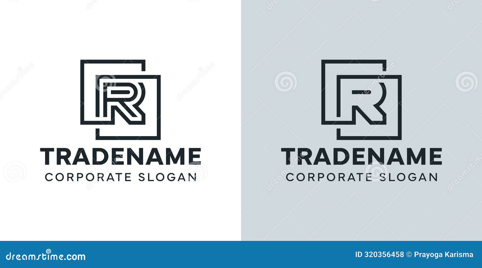 Modern Letter R with Double Square Logo, for Business with R Initial ...