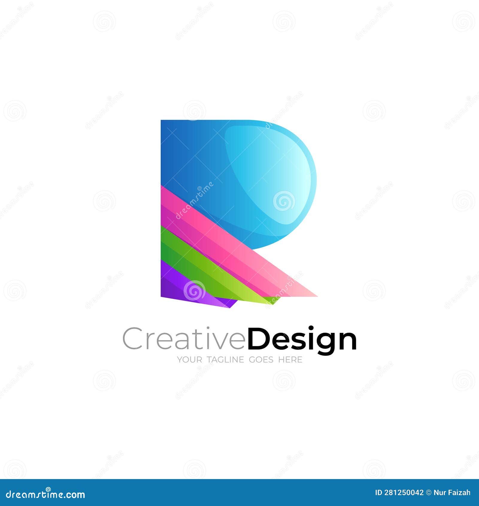 Modern Letter R Logo Template, R Icon with Colorful Stock Vector ...