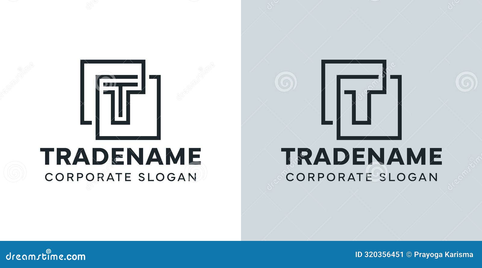 Modern Letter T with Double Square Logo, for Business with T Initial ...