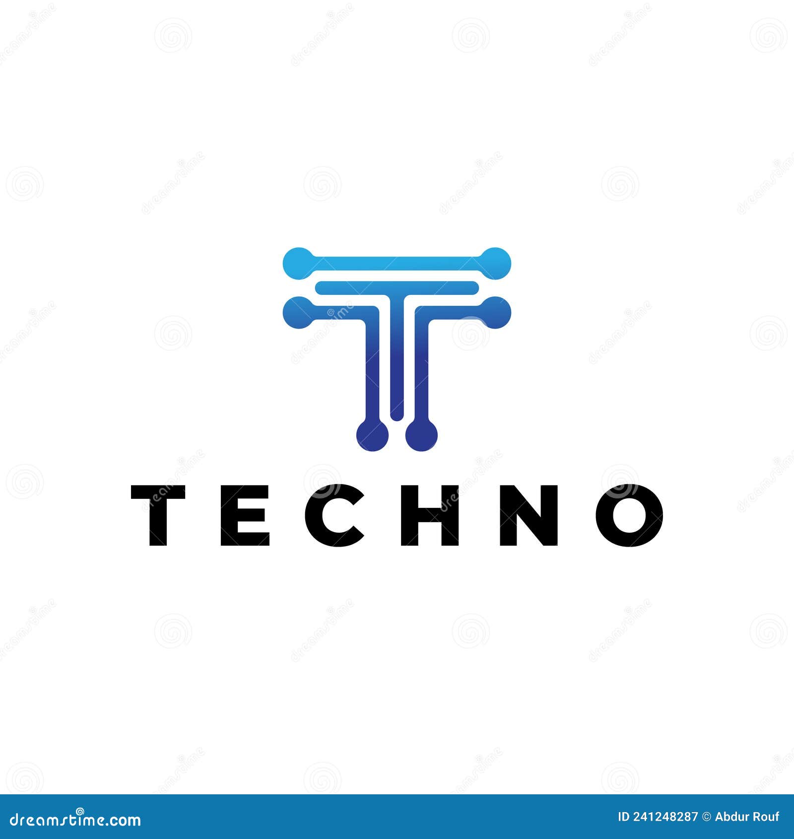 Letter T Technology Logo Design Stock Vector - Illustration of font ...