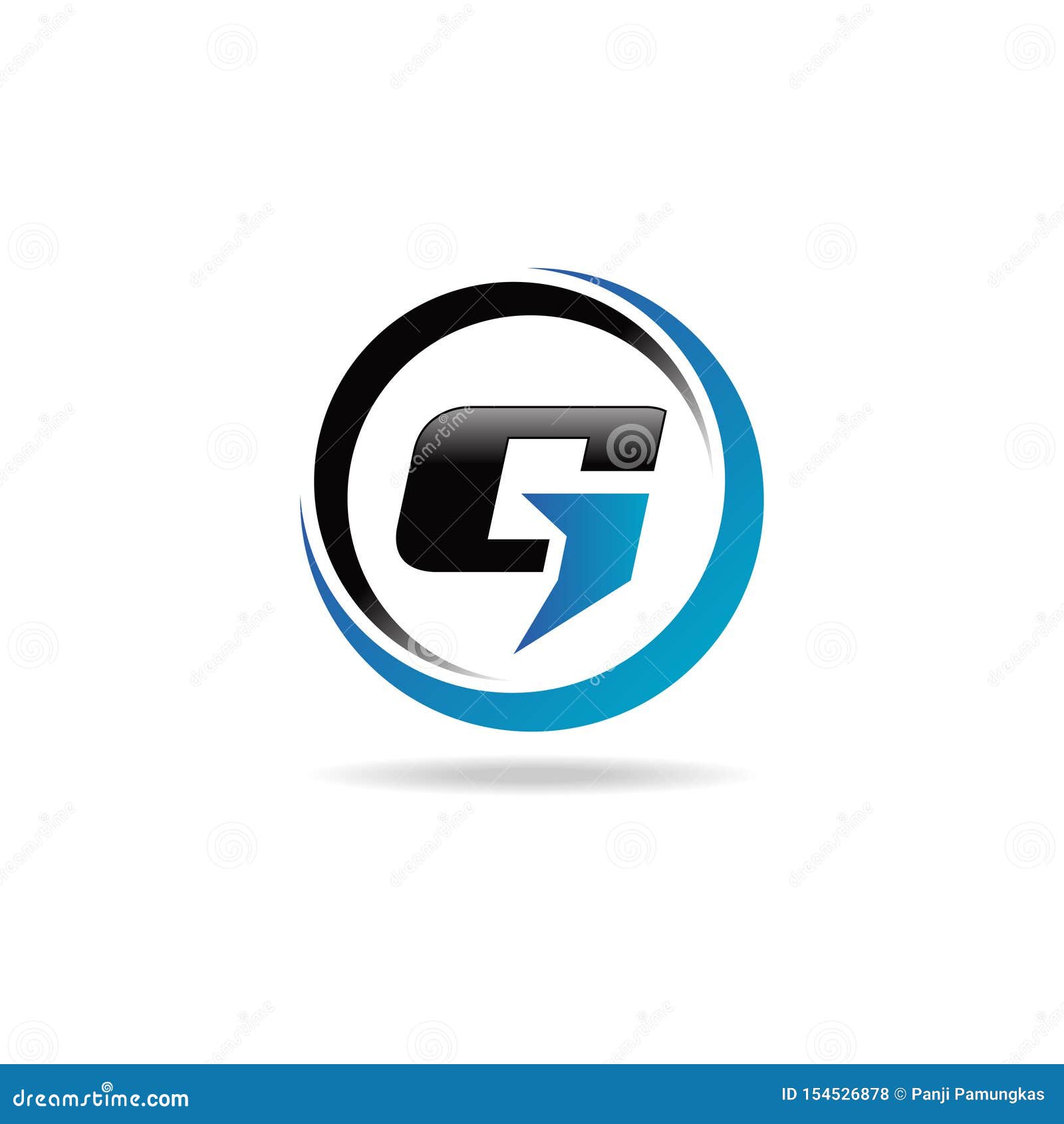 Modern Letter Type G with Circle Logo Stock Illustration - Illustration ...