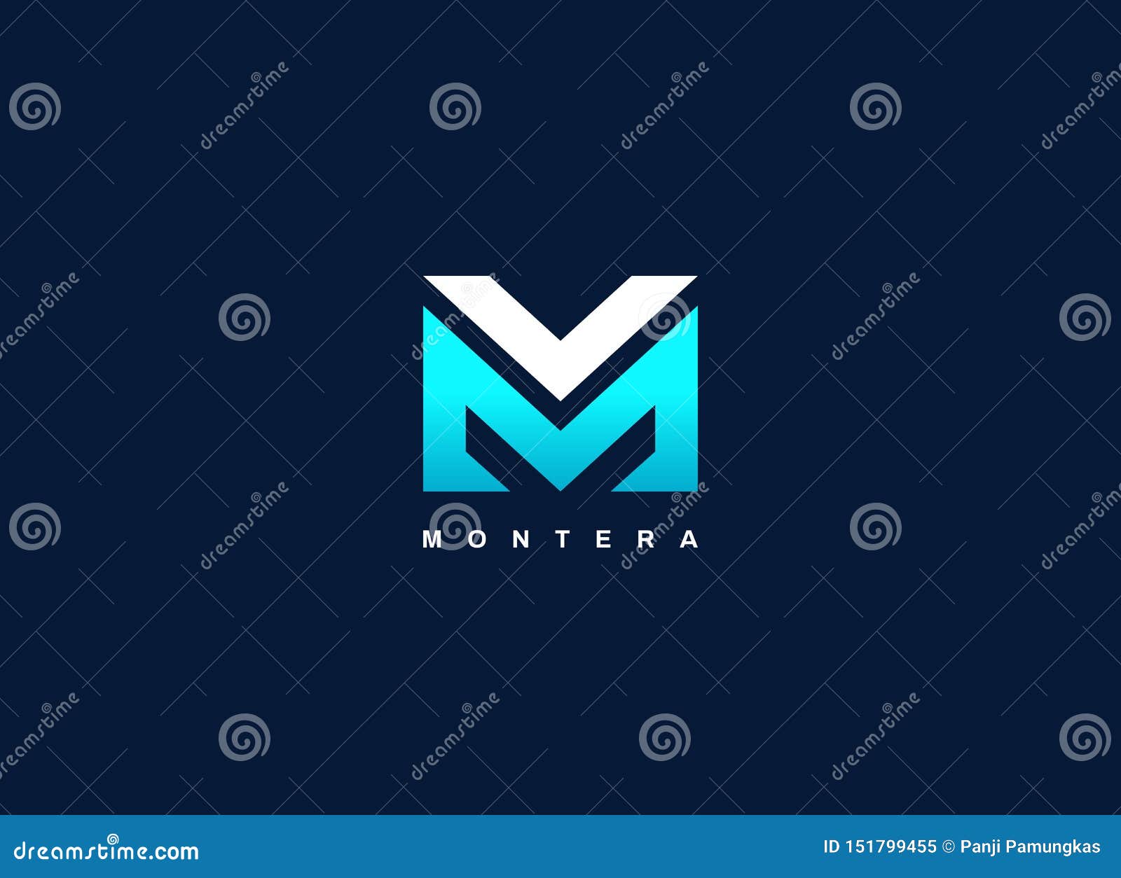 Modern Letter Type MV Blue Logo Shape Stock Illustration - Illustration ...