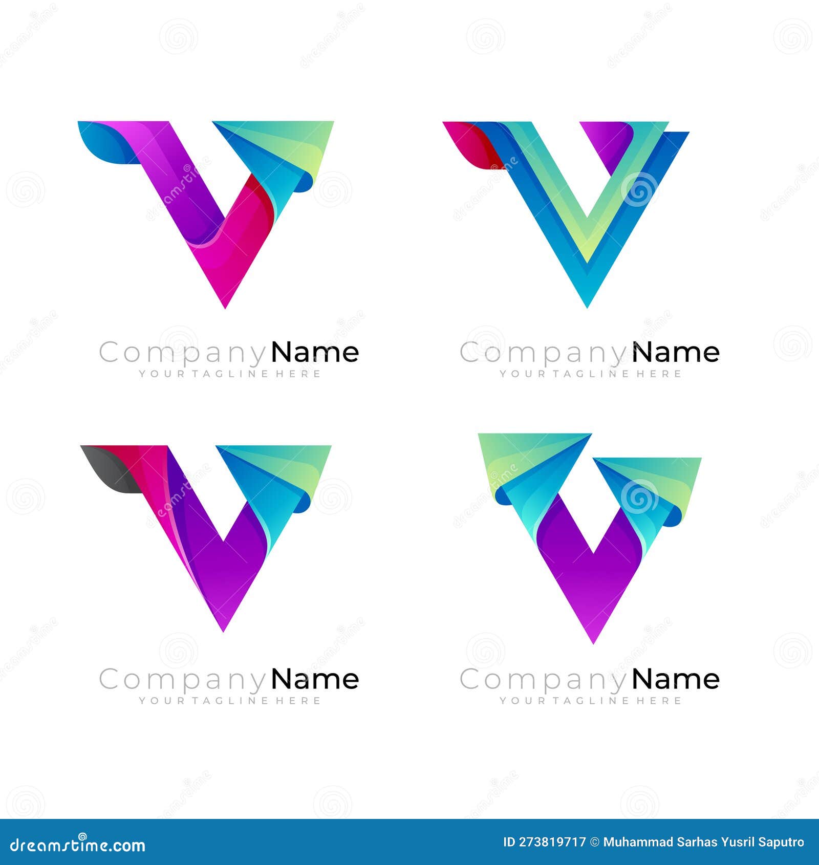 Modern Letter V Logo with Colorful Design, 3d Style Stock Vector ...