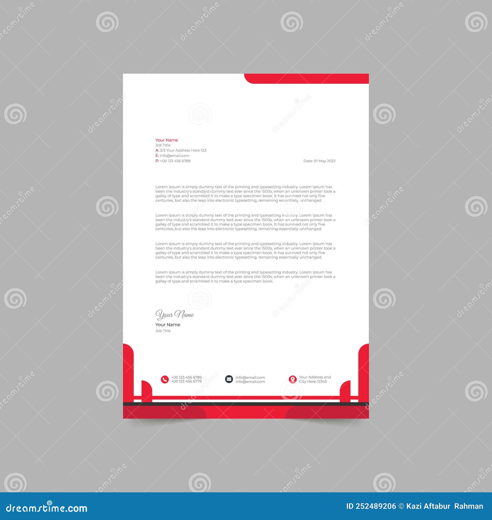 Modern Letterhead Pad Template Design Stock Illustration - Illustration ...