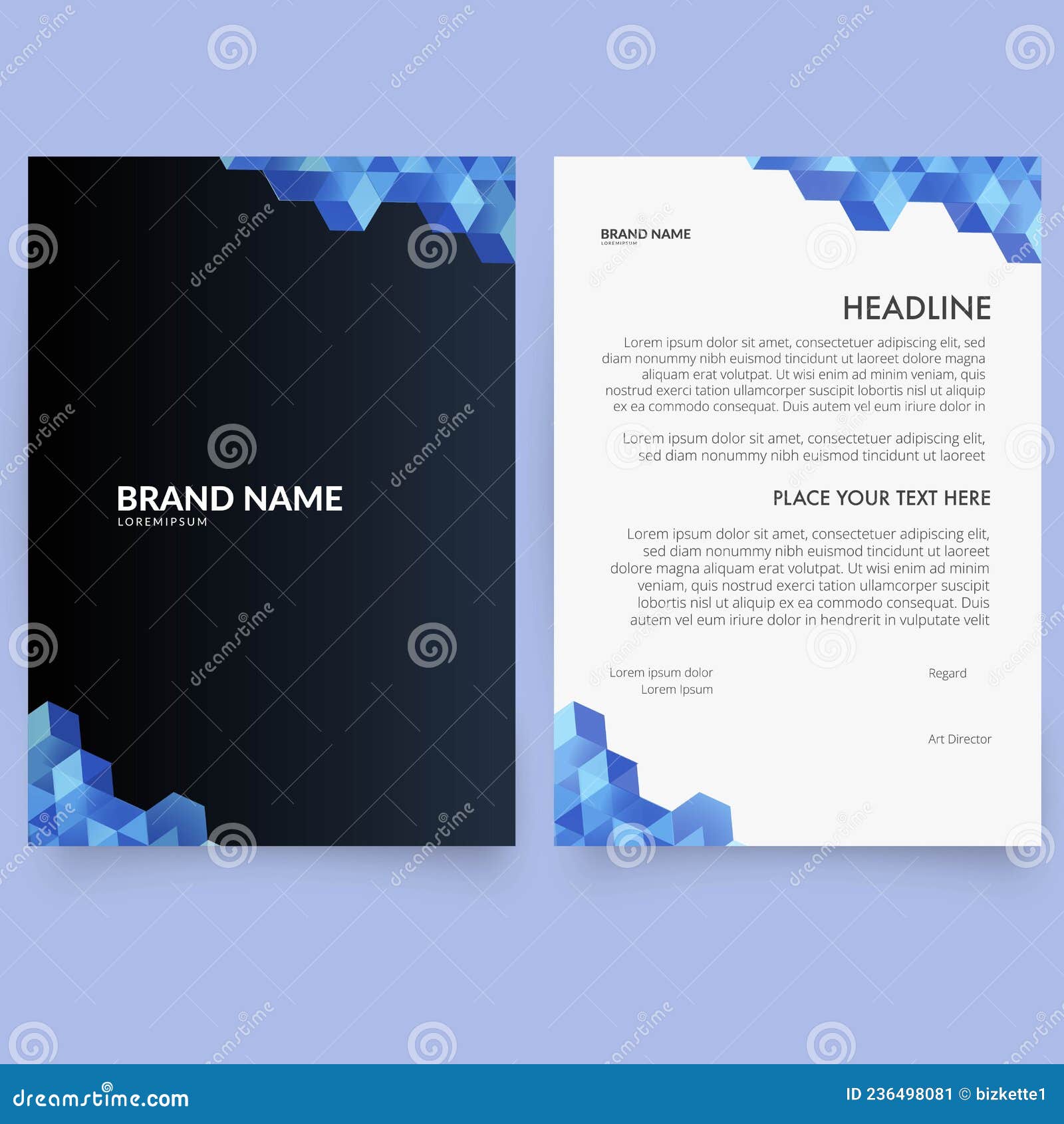 Modern Letterhead with Technology Concept Design Illustration Stock ...