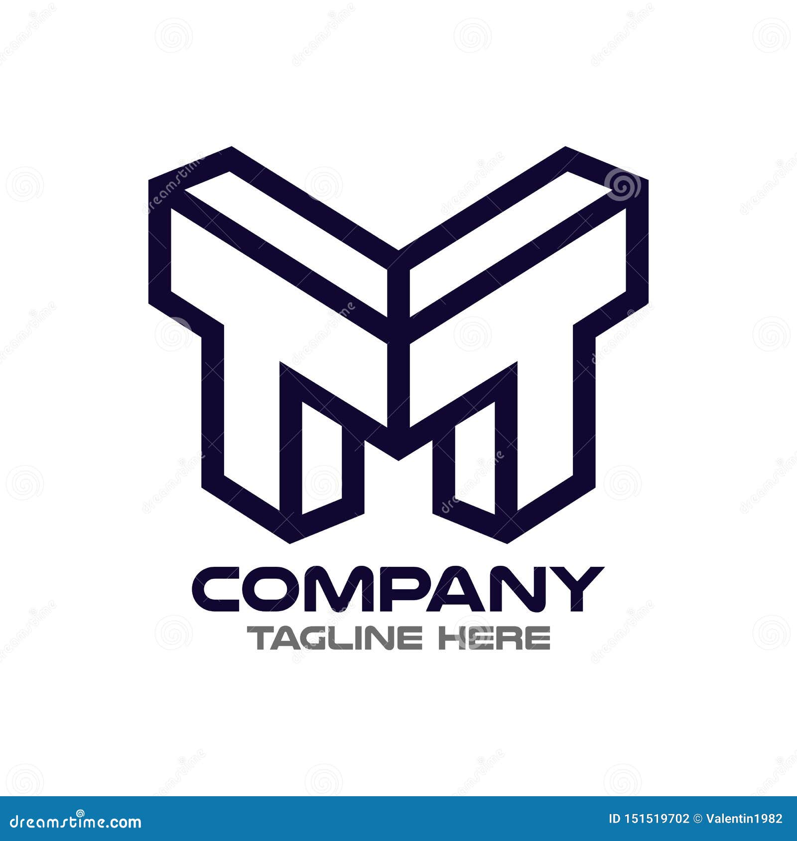 Modern Letters TM Or MT Logo. Cartoon Vector | CartoonDealer.com #198364301