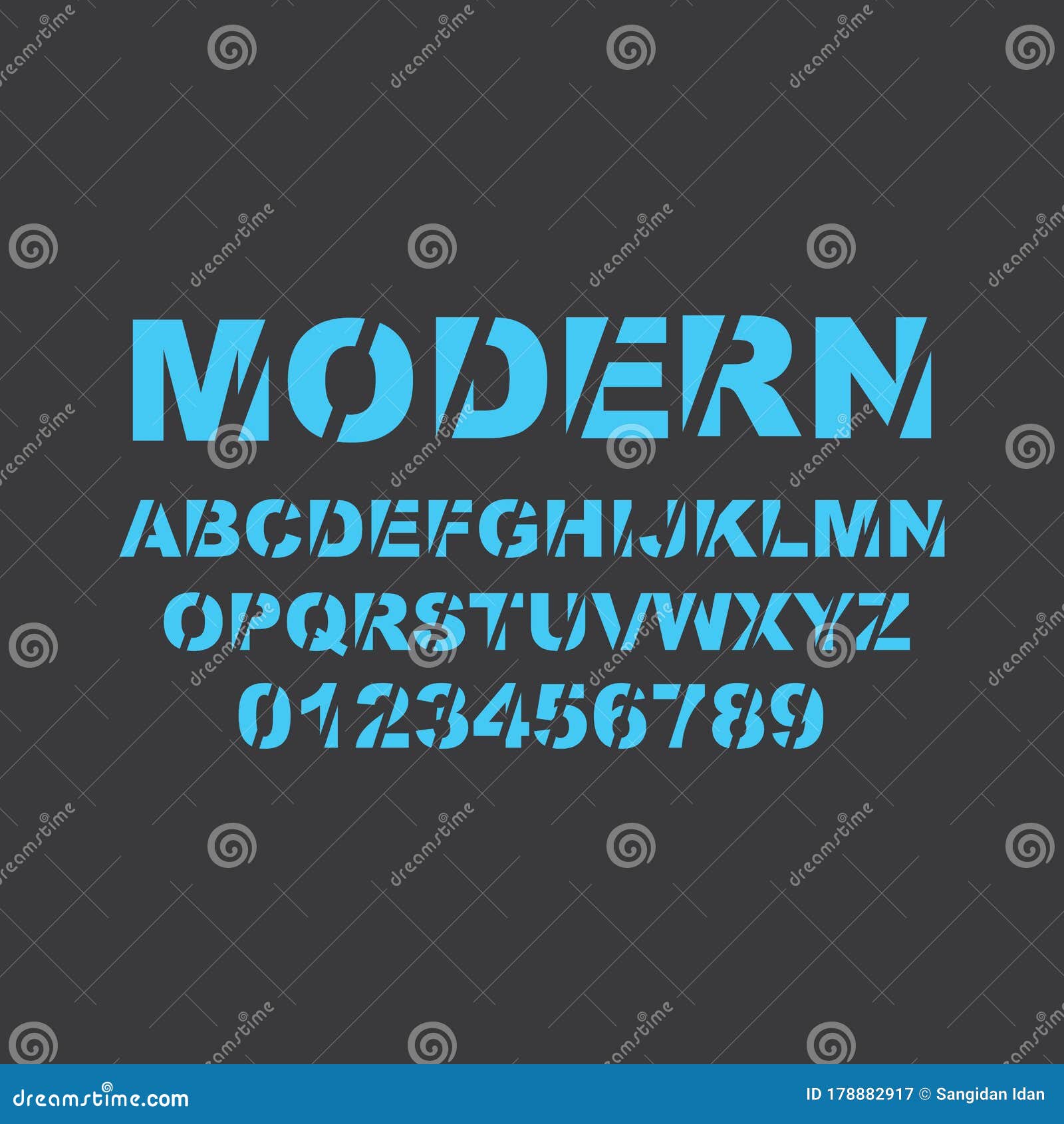 Modern Lettertype Met Nummervectorontwerp Vector Illustratie ...