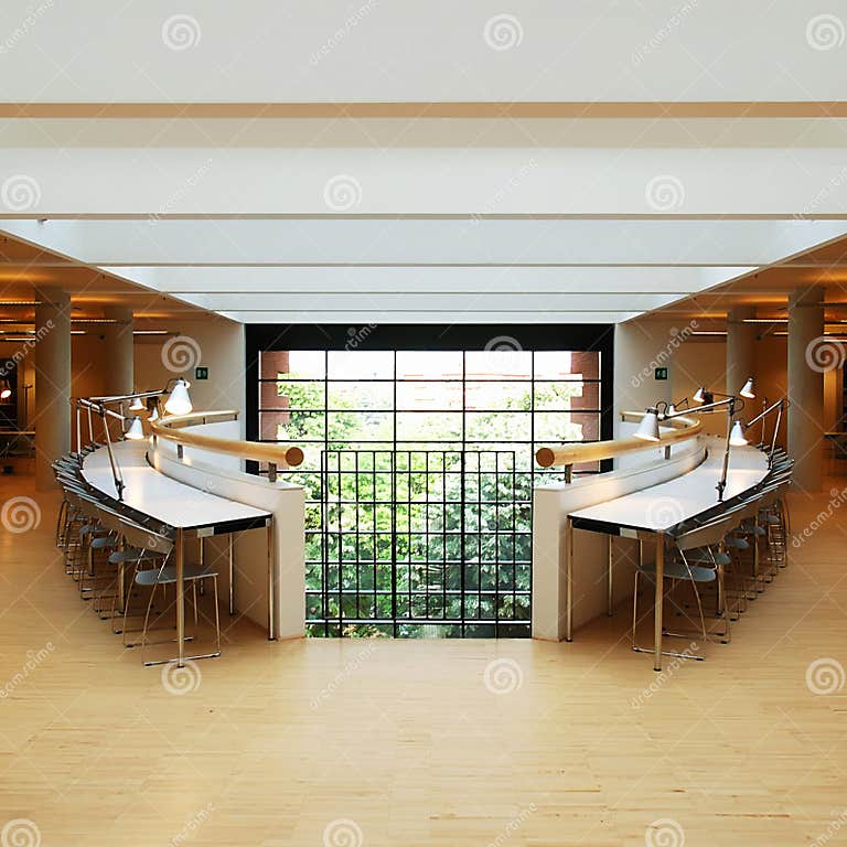 Modern library stock image. Image of corporation, chair - 5993835