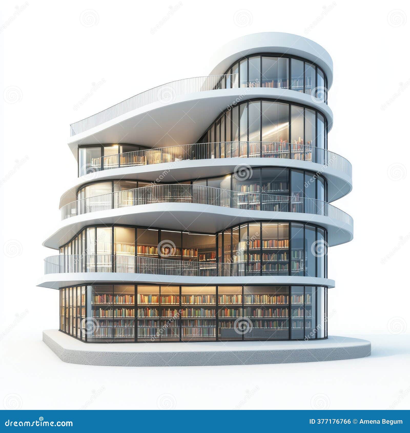 Modern Library Room With Leather Chair & View - Biophilic Design Stock ...