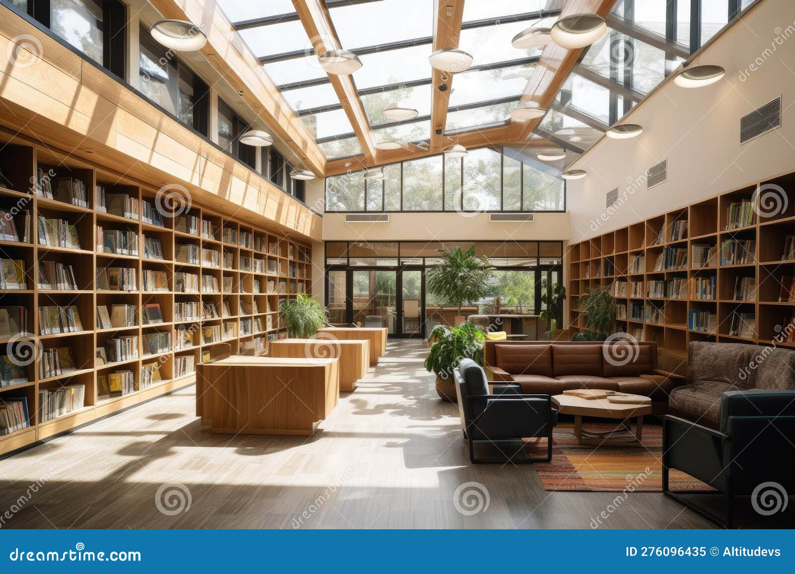 Modern Library with Open Spaces, Natural Light, and Plenty of Seating ...