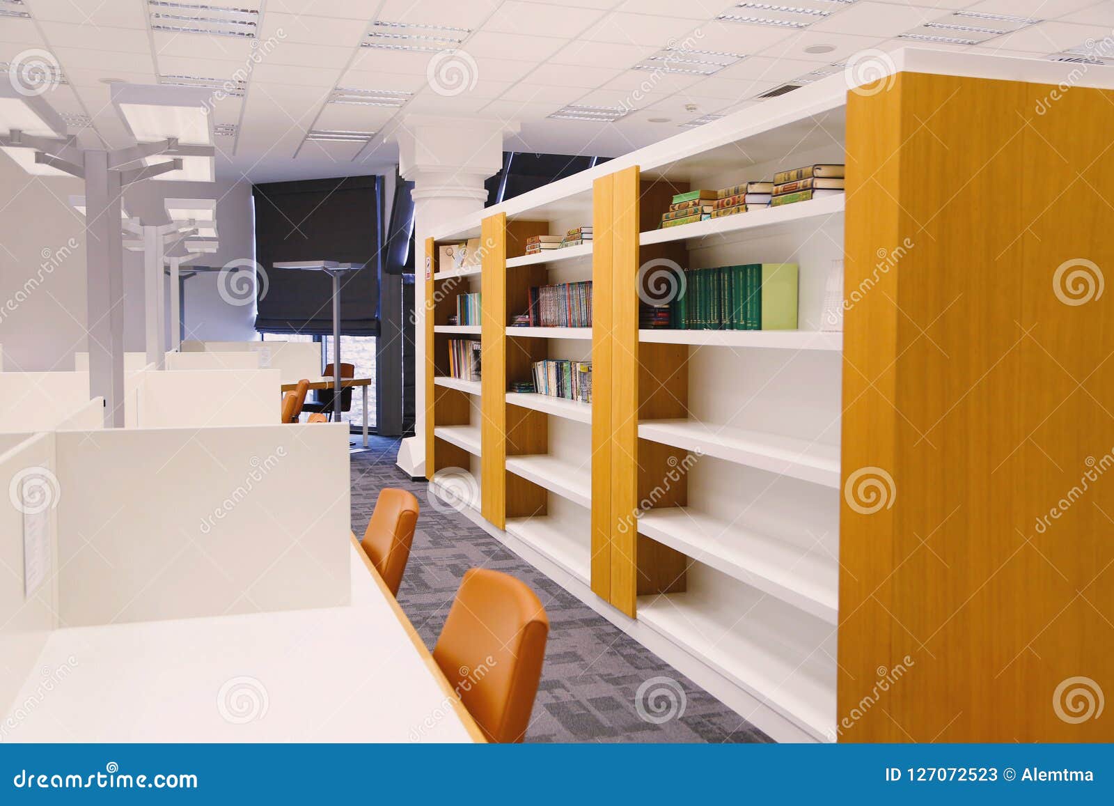 Modern Library with Rading Spots. Success Concept Stock Image - Image ...
