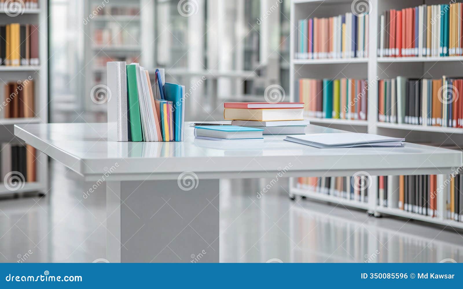 Modern Library Study Table Bookshelf Books Education High Quality Image ...