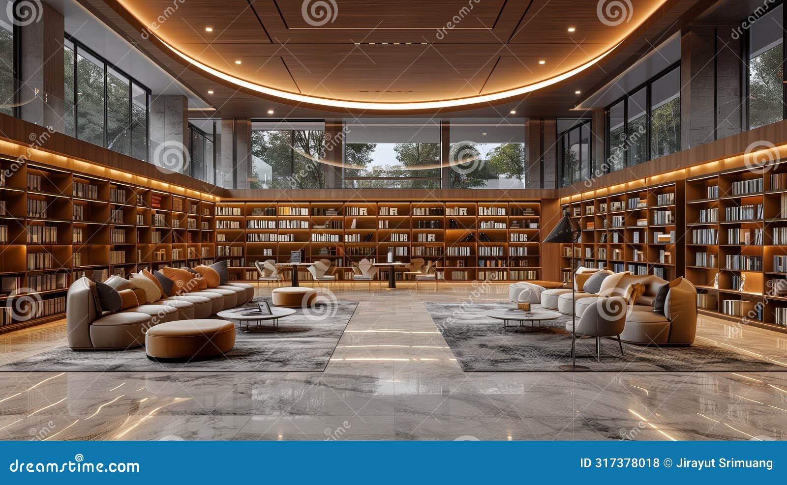 Old Library, Rows of Books at a Library. Stock Illustration ...