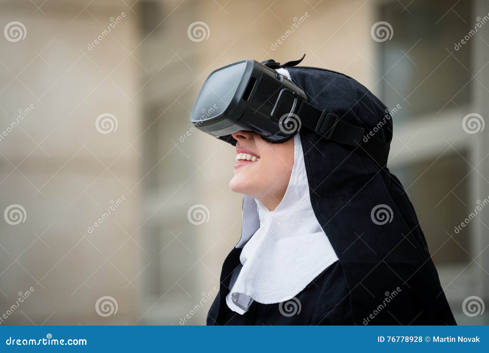 Modern Life - Nun and Virtual Reality Stock Photo - Image of sister ...
