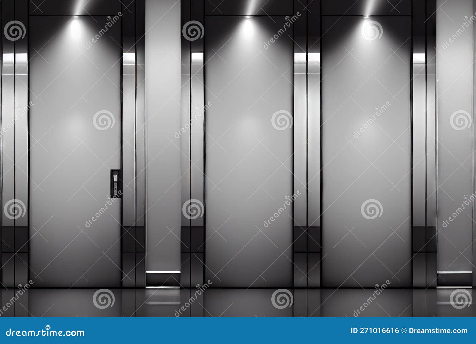 Modern Lift Doors in Office Space with Additional Lighting Stock Photo ...