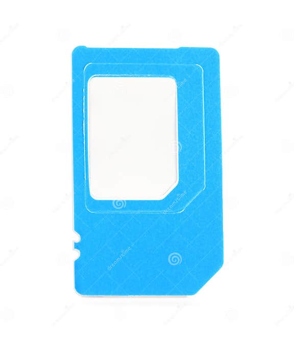 Modern Light Blue SIM Card Isolated on White Stock Photo - Image of ...