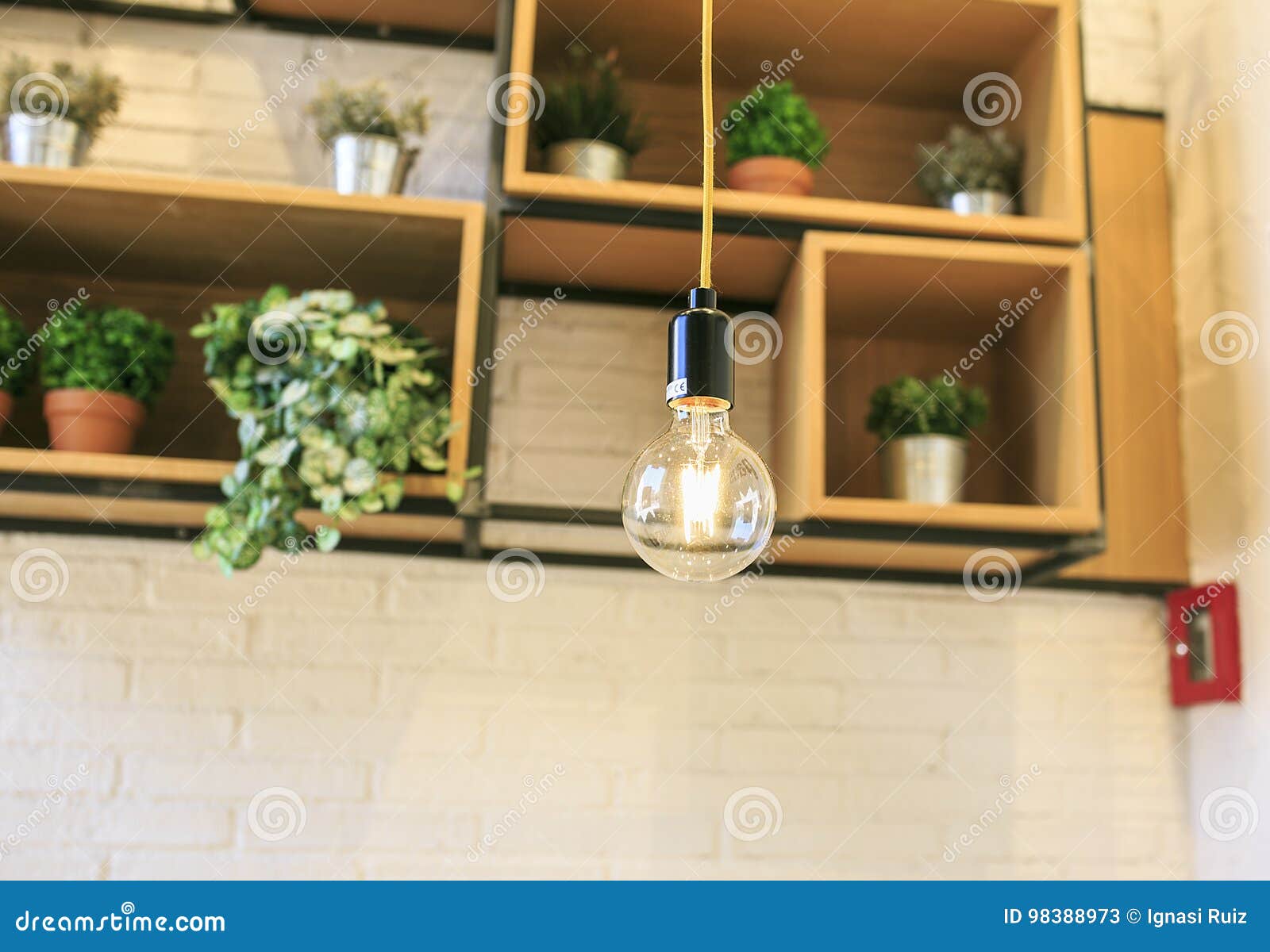 Modern Light Bulb in a Dinning Room Stock Image - Image of electricity ...