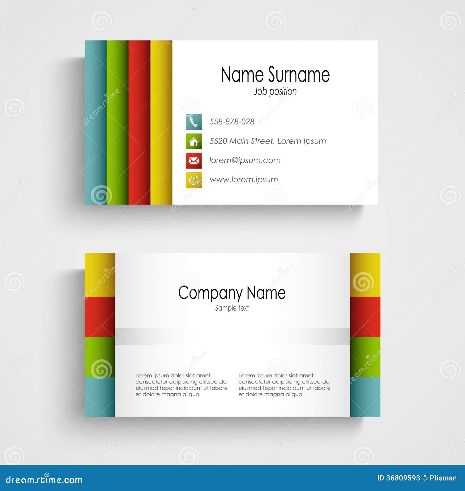 Modern Light Business Card Template Stock Vector - Illustration of ...