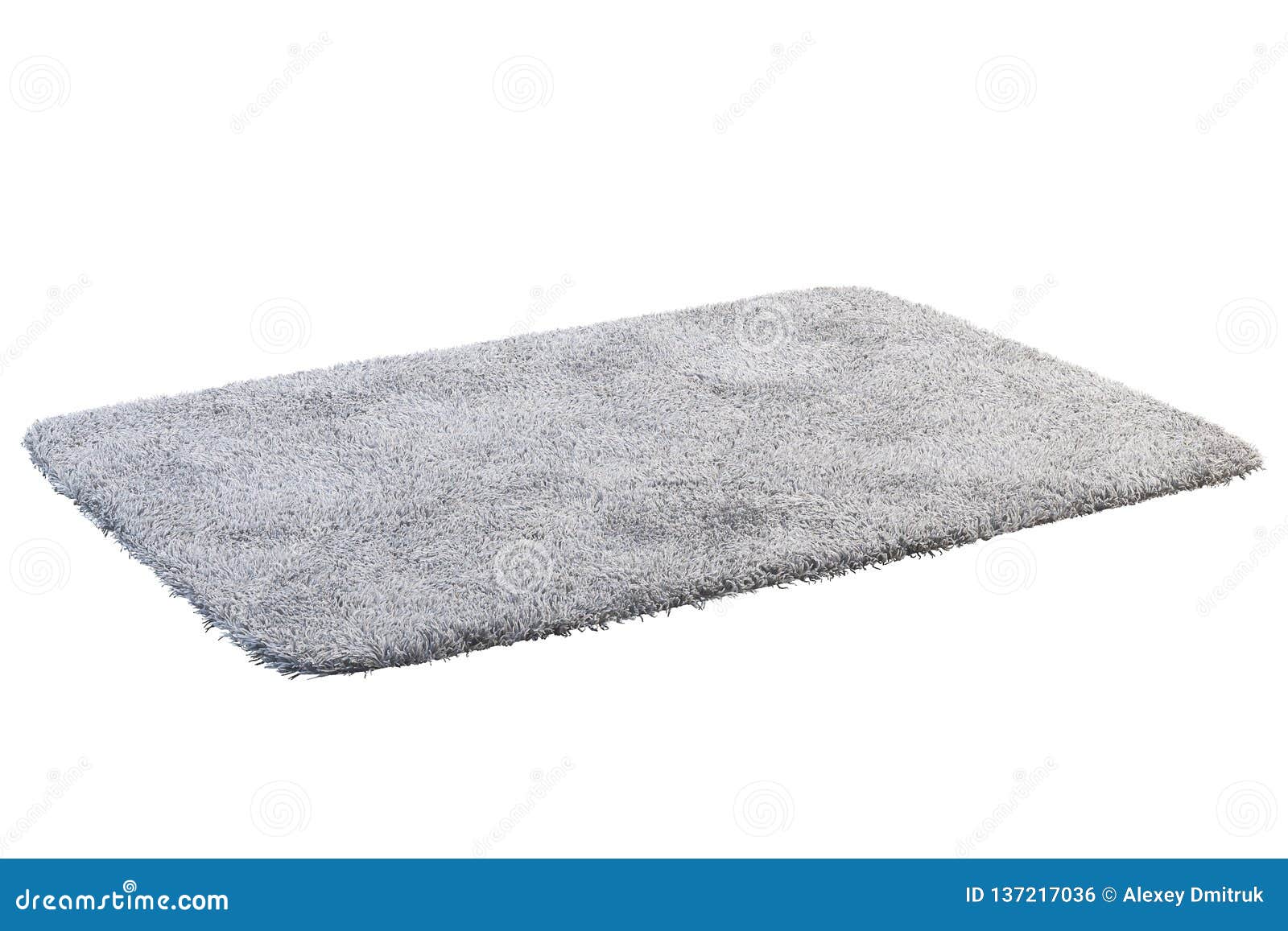 Modern Light Gray Rug with High Pile. 3d Render Stock Illustration ...