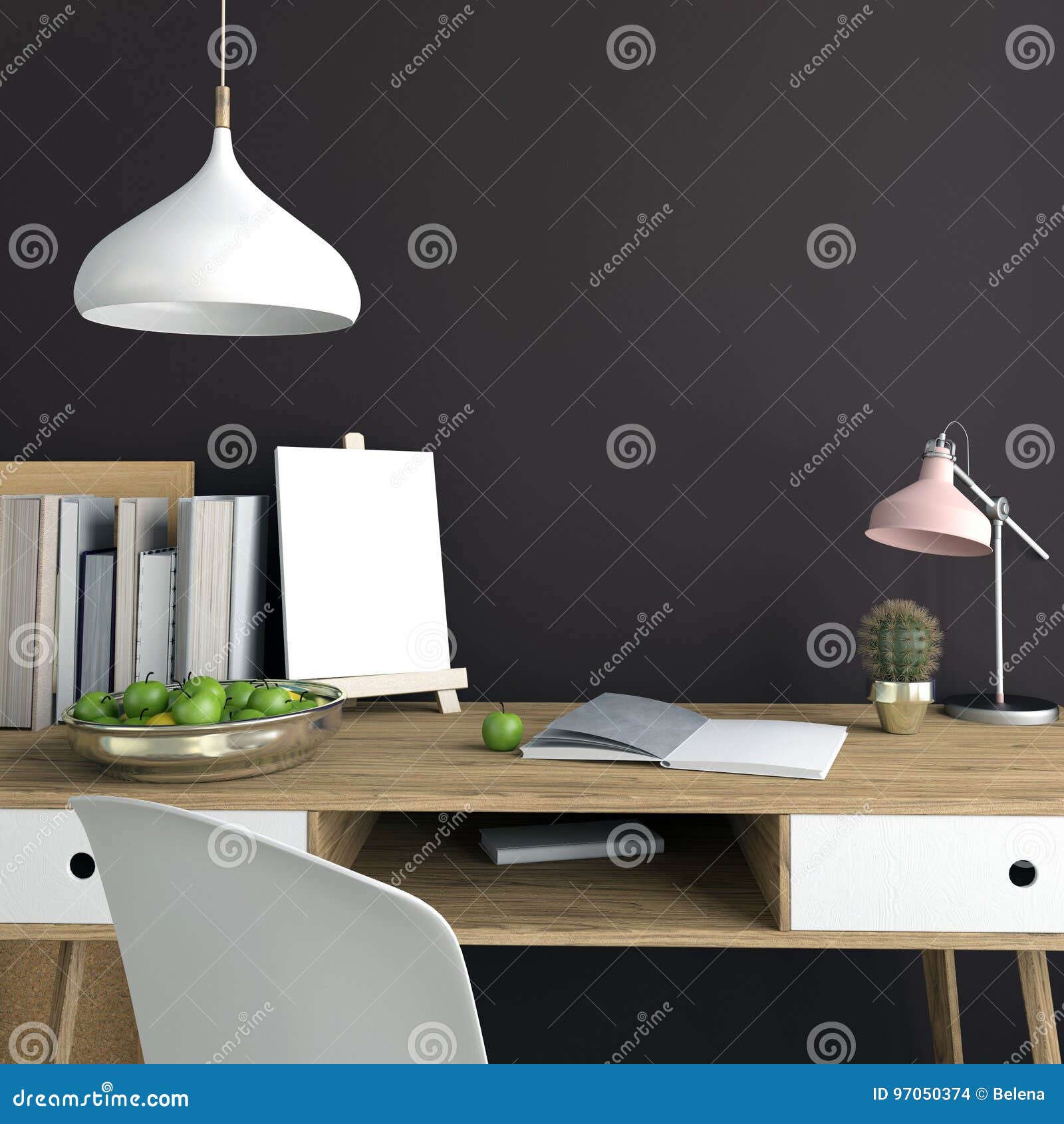 Modern Light Interior, a Place for Study, Consisting of Working Stock ...