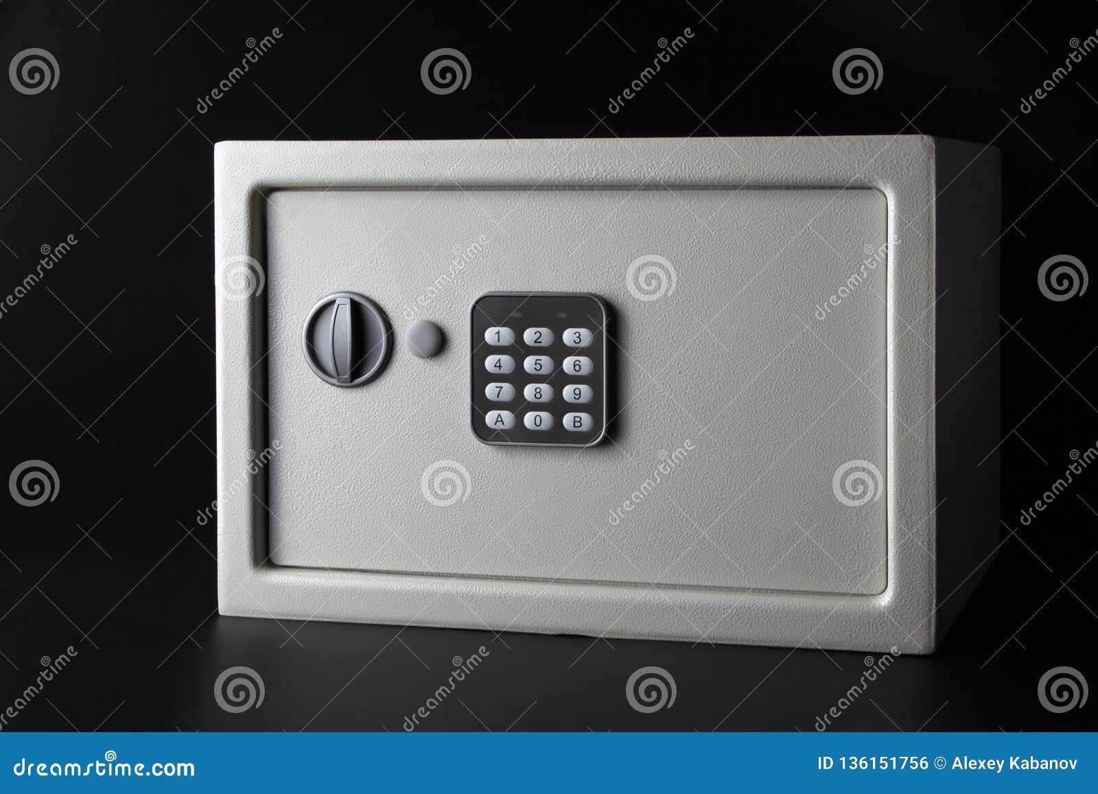 Modern Light Money Bank Safe on a Black Background with a Coded Lock ...