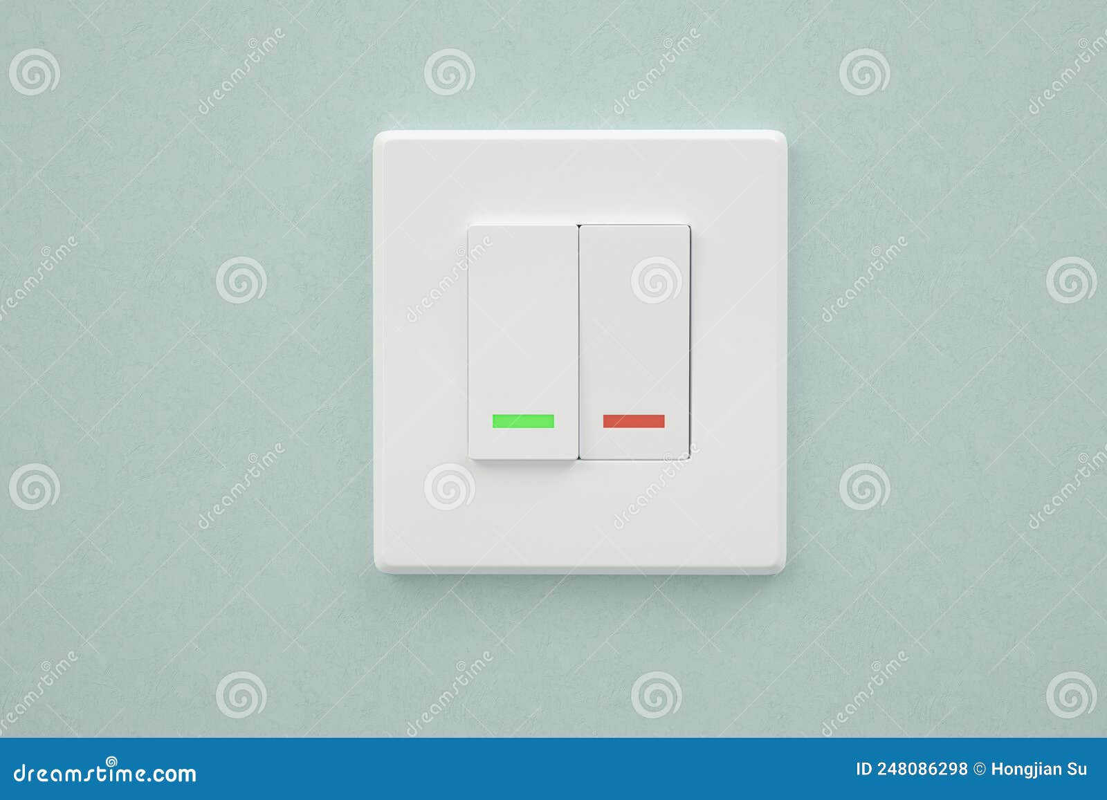 Modern Light Switch. 3D Illustration Stock Illustration - Illustration ...