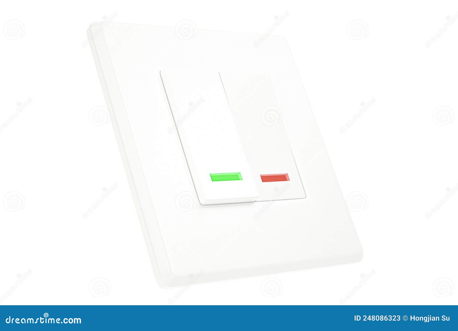 Modern Light Switch. 3D Illustration Stock Illustration - Illustration ...