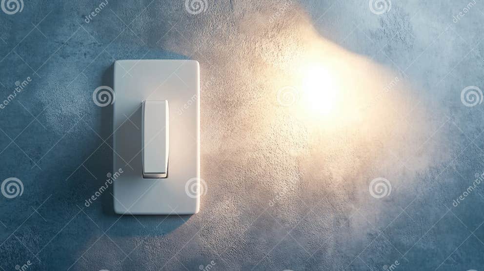 Modern Light Switch on Textured Wall with Ambient Lighting Stock ...
