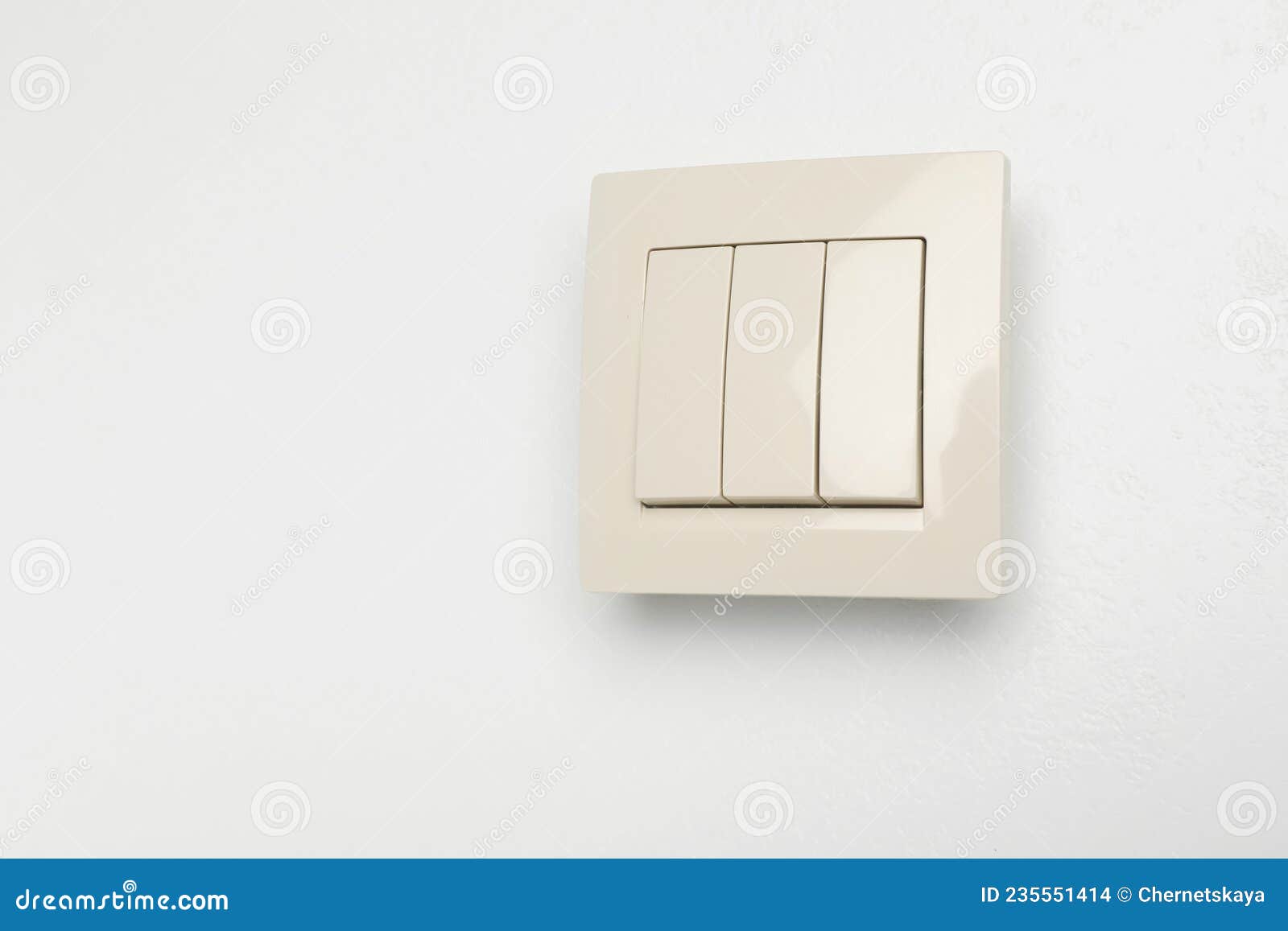 Modern Light Switch on White Background. Space for Text Stock Photo ...