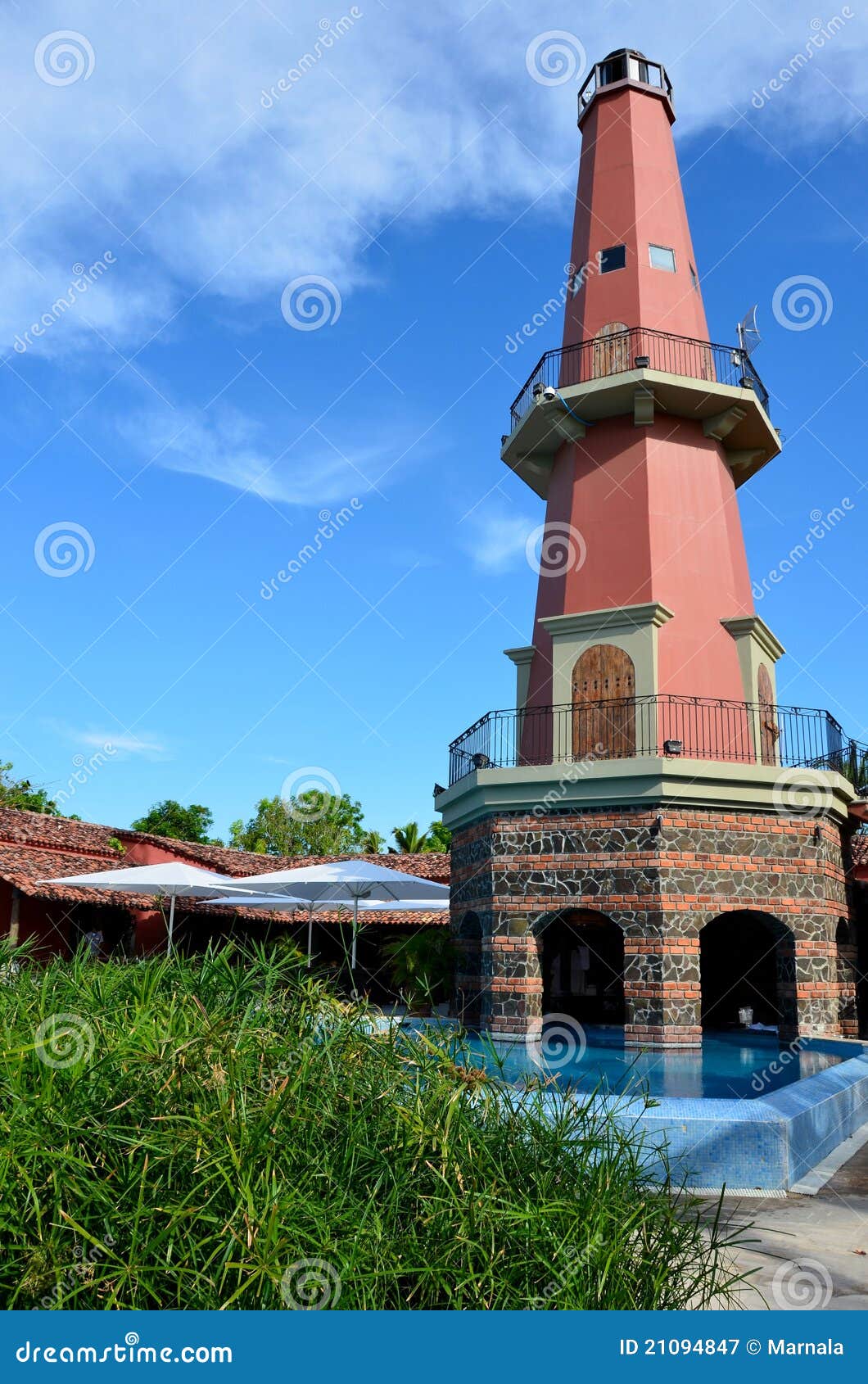 Modern Lighthouse stock image. Image of pool, vacation - 21094847