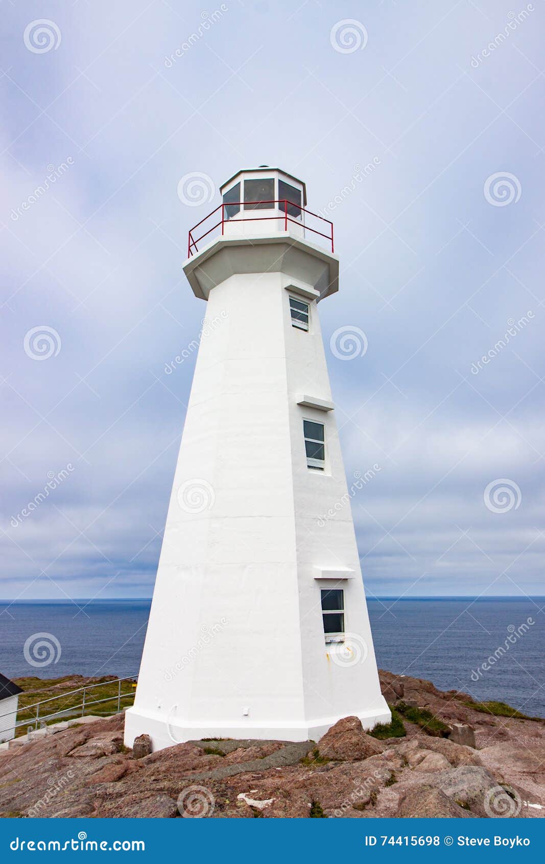Modern Lighthouse at Cape Spear Newfoundland Stock Photo - Image of ...