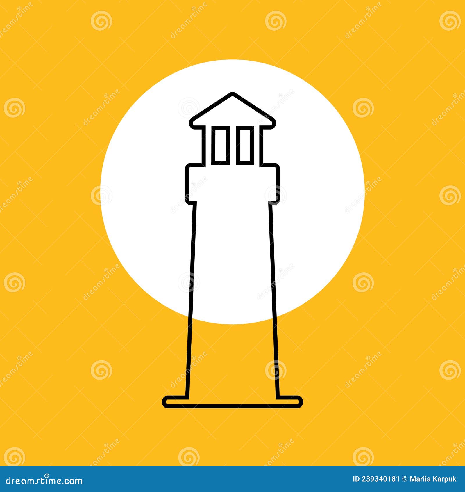 Modern Lighthouse Icon Line Design Flat Stock Vector - Illustration of ...