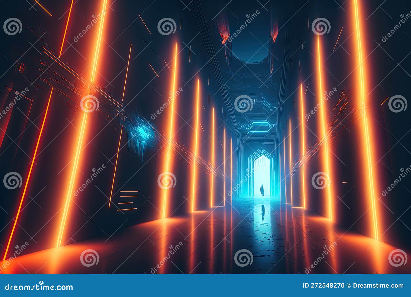 Modern Lighting. Background in Cyberpunk Stock Illustration ...