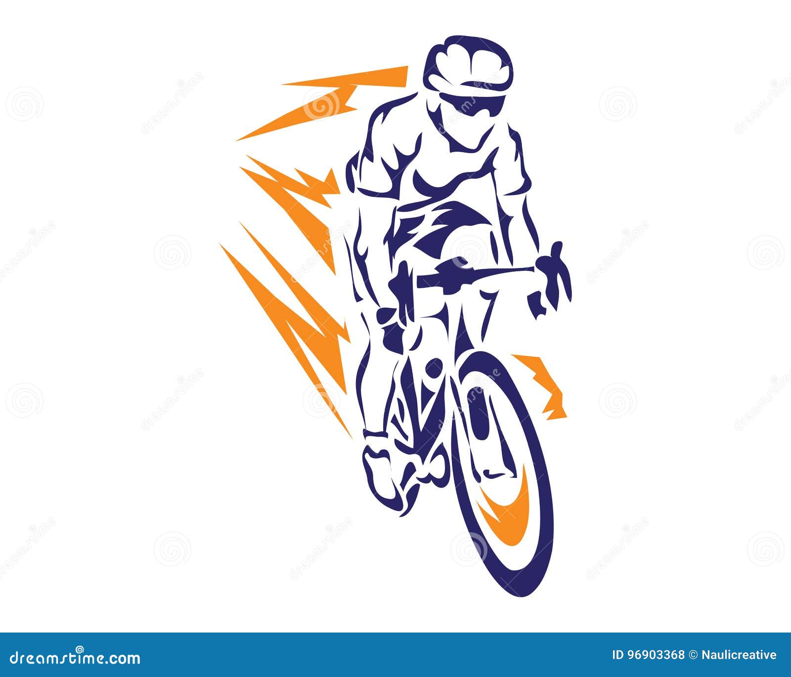 Modern Lightning Speed Cyclist in Action Silhouette Logo Stock Vector ...