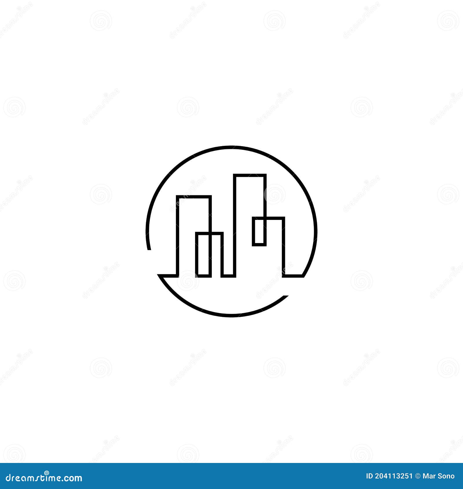 Modern Line Art City Logo Template Stock Vector - Illustration of line ...