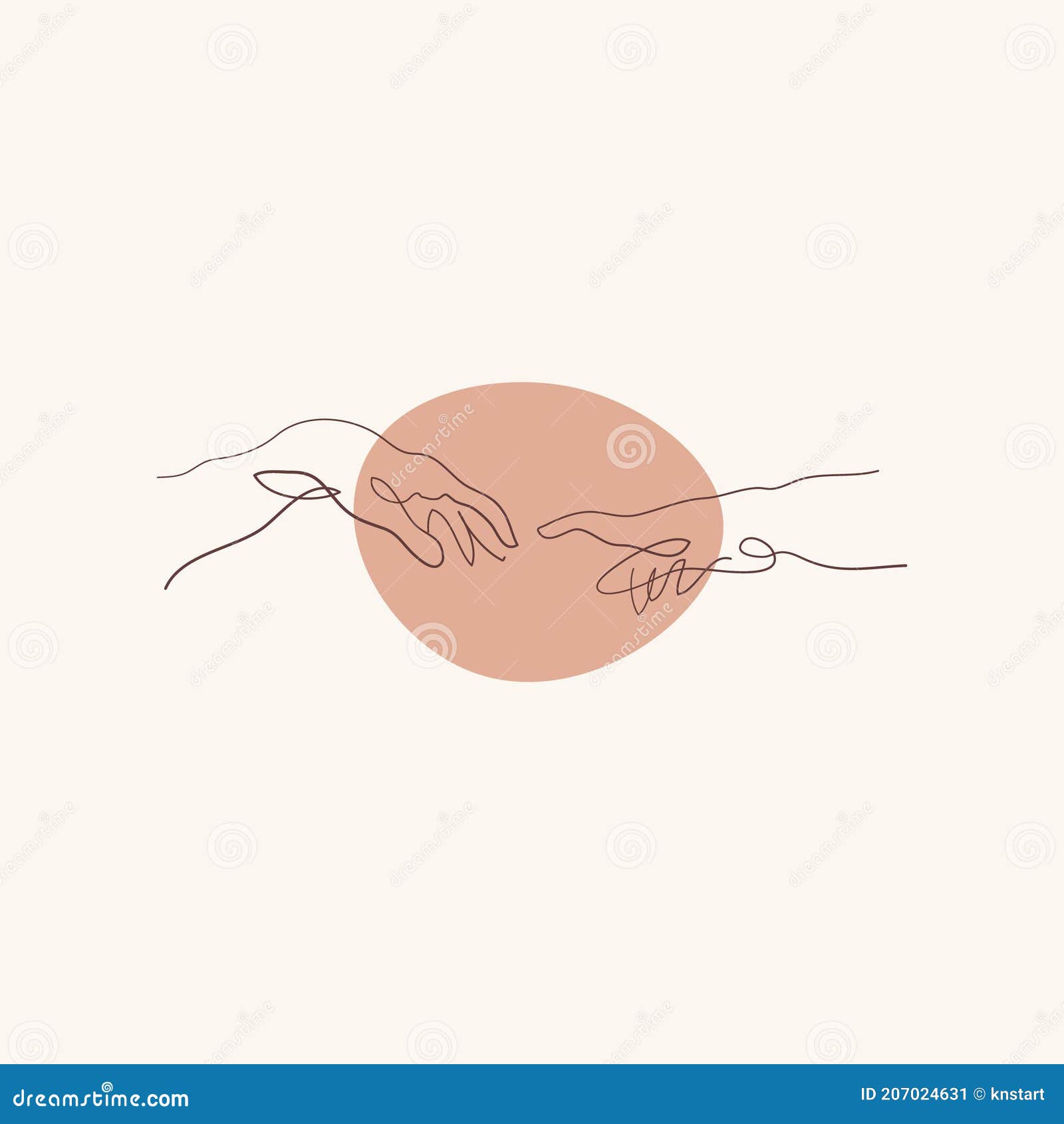 Modern Line Art Hands in Linear Minimalist Style Stock Vector ...