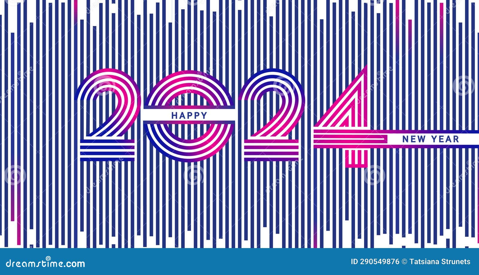 Modern Line Banner for 2024. Stock Vector - Illustration of pattern ...