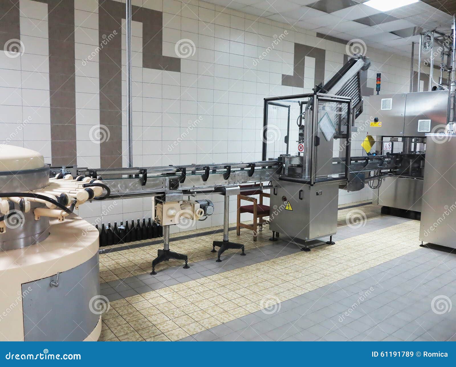 Modern Line for Bottling Wine in Vinery Stock Image - Image of ...