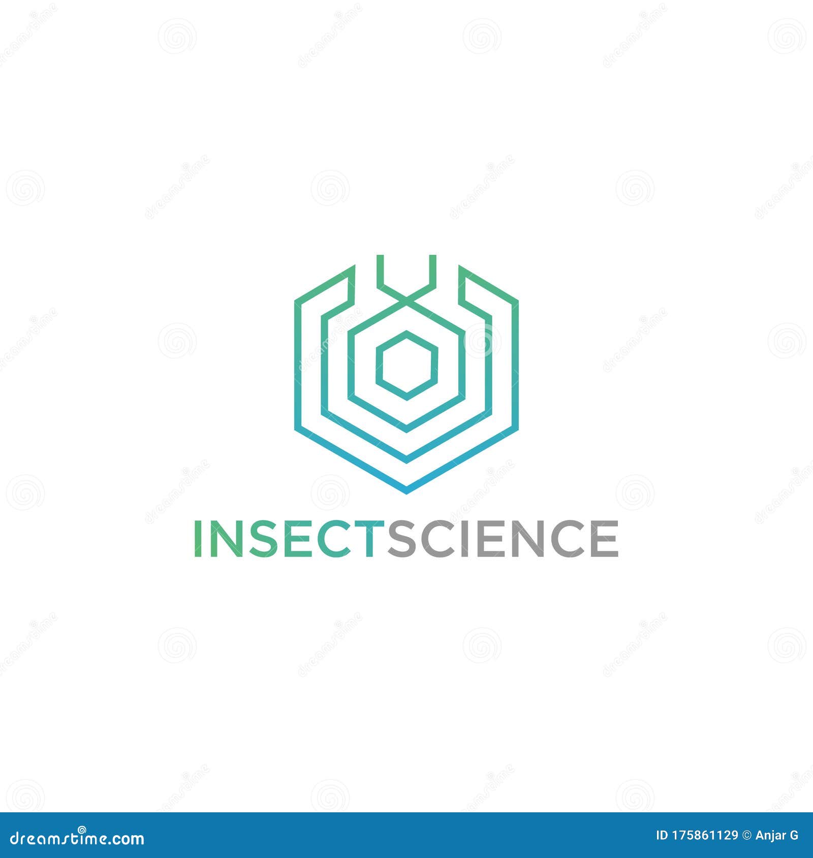 Modern Linear Hexagon with Insect Shape Logo Template Stock Vector ...