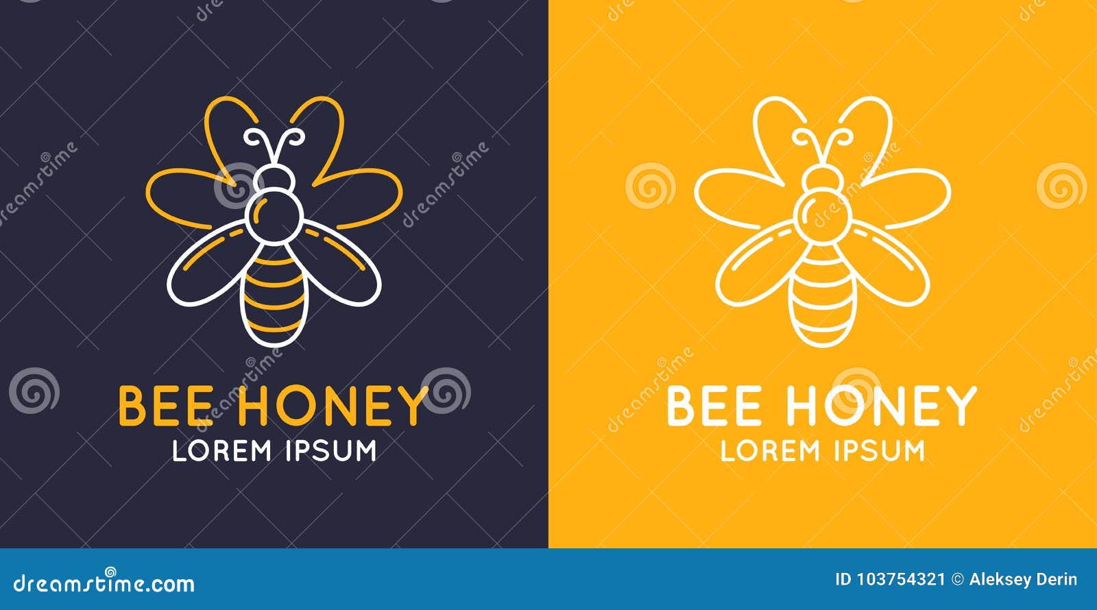 Modern Linear Logos for Beekeepers. the Stickers on the Products of the ...