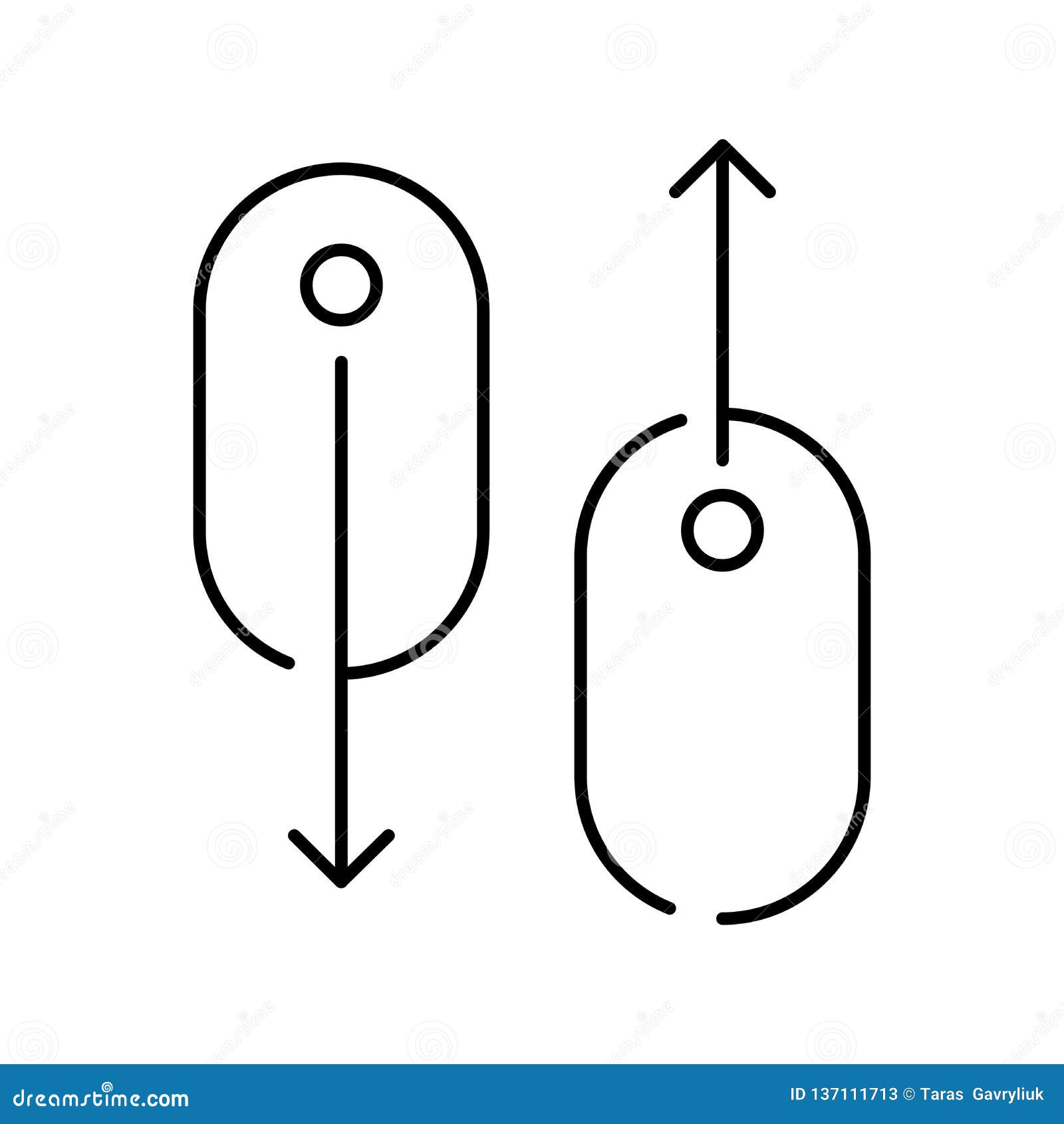 Modern Linear Pictogram of Scroll Down Stock Vector - Illustration of ...