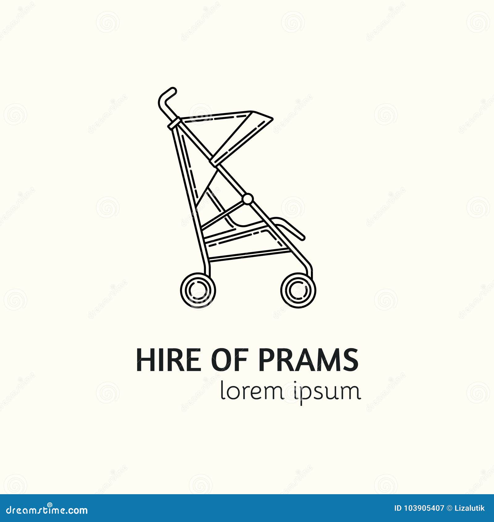 Modern Linear Style Hire of Prams Logotype Template. Stock Vector ...