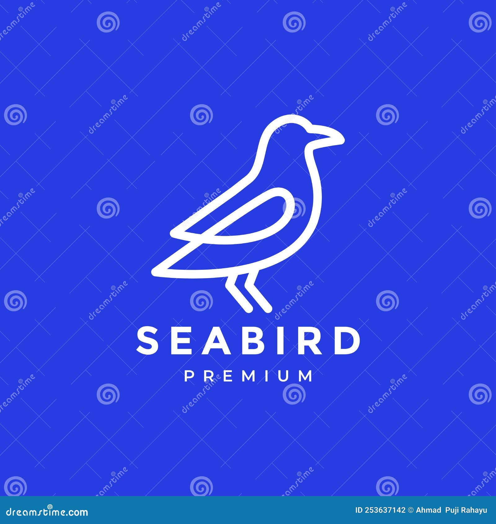 Modern Lines Sea Bird Seagull Logo Design Stock Vector - Illustration ...