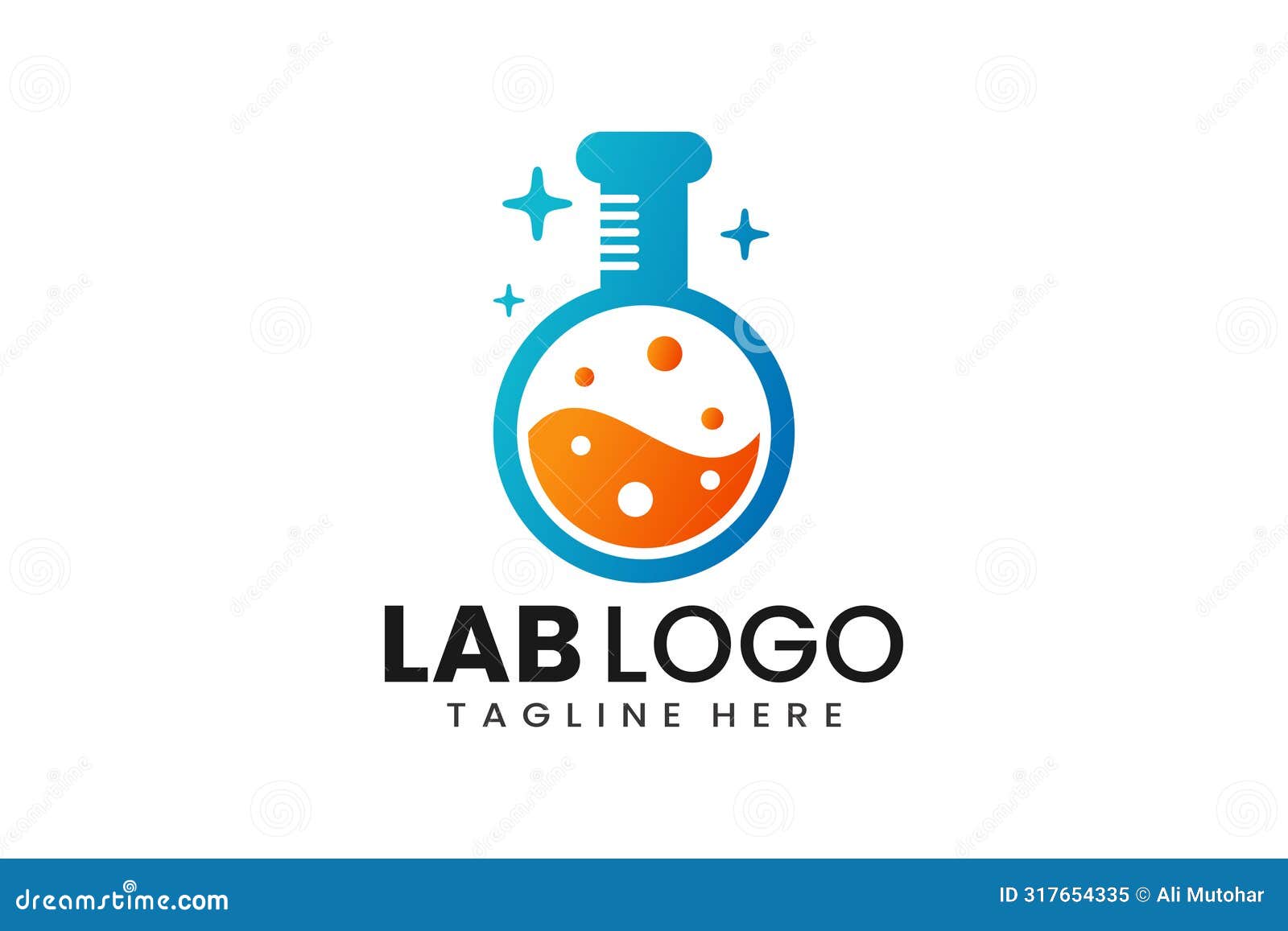 Modern Liquid Orange Laboratory Logo Template Stock Illustration ...