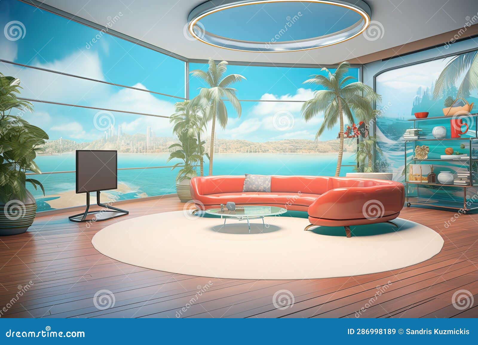 A Modern Live Broadcast Room Stock Illustration - Illustration of ...